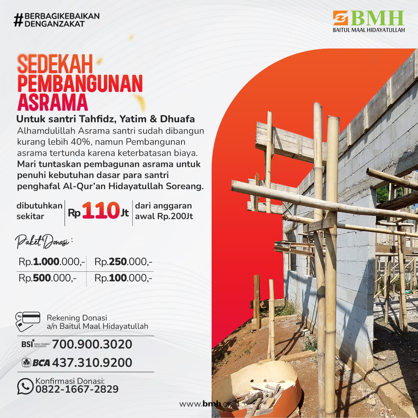 Campaign - Sedekah jariyah Pembangunan Asrama Santri Pondok Pesantren Hidayatullah Soreang - BMH ...