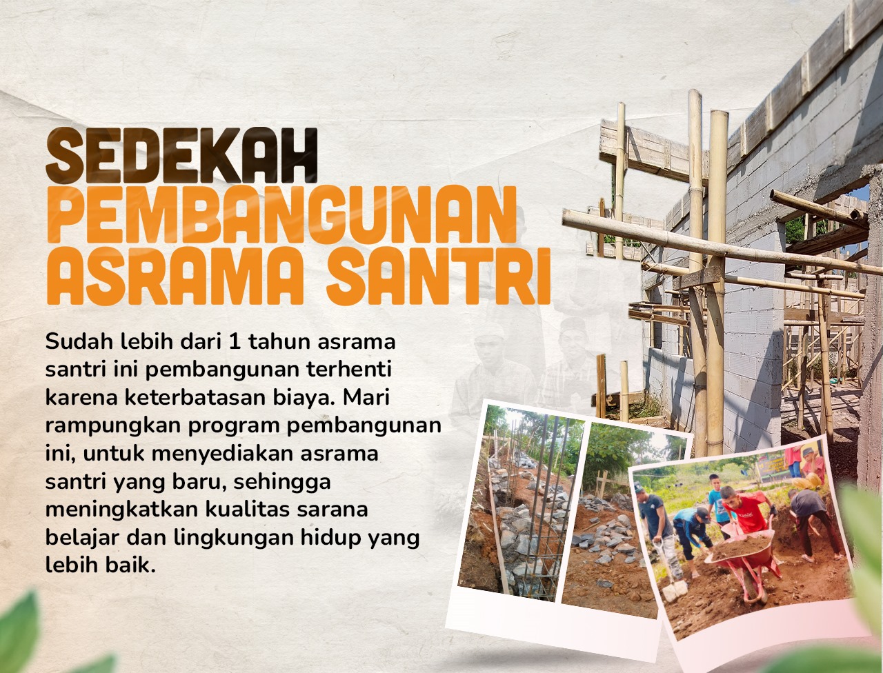 Campaign - Sedekah jariyah Pembangunan Asrama Santri Pondok Pesantren Hidayatullah Soreang - BMH ...